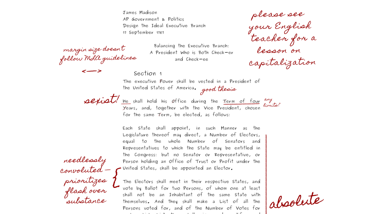 A High School History Teacher Grades Article II of the United States ...