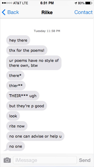 Text Messages to a Young Poet - McSweeney’s Internet Tendency
