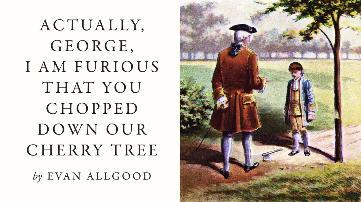 Actually, George, I Am Furious That You Chopped Down Our Cherry Tree ...
