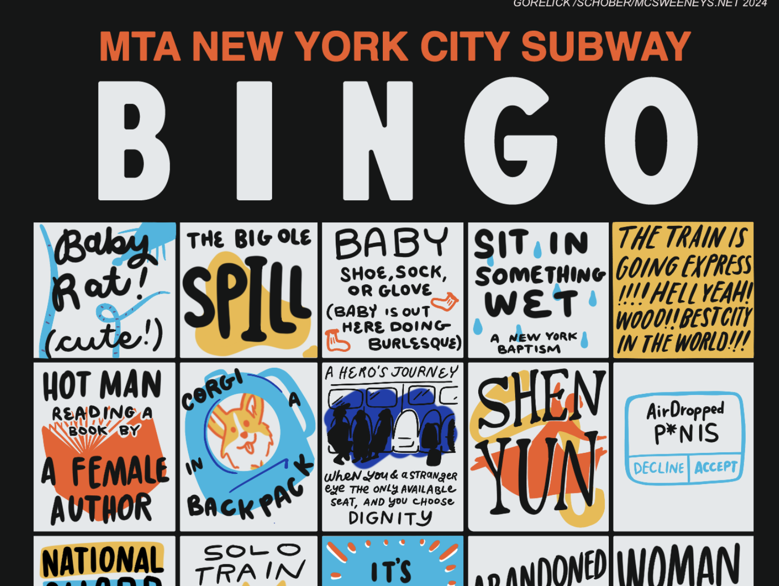 MTA New York City Subway BINGO - McSweeney’s Internet Tendency